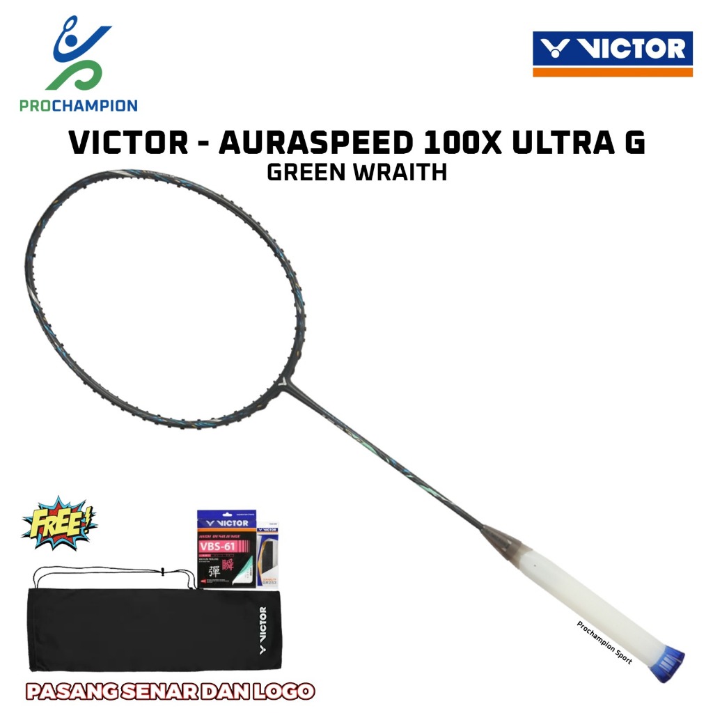 Jual Raket Badminton Victor Auraspeed 100X ULTRA ARS-100X ULTRA G Green ...