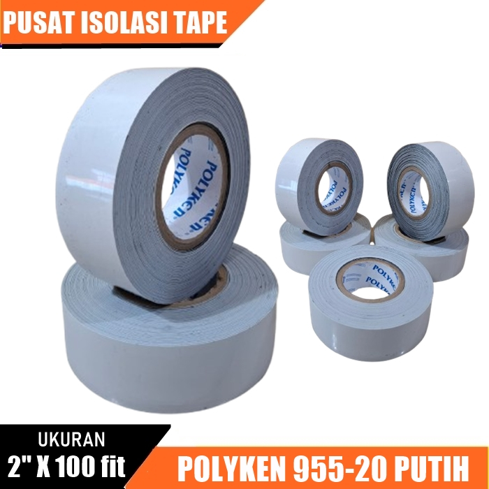 Jual Wrapping Tape Polyken 2 inch x 100 feet Hitam Putih Isolasi Pipa ...