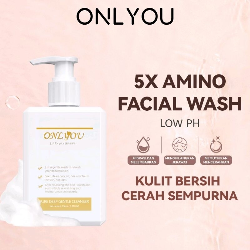 Jual ONLYOU 5X Amino Facial Cleanser Low pH Celanser Gentle Facial Wash ...
