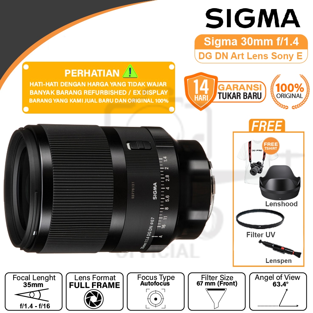 Jual Lensa Sigma 35mm f1.4 DG DN Art Lens for Sony FE ORIGINAL | Shopee ...