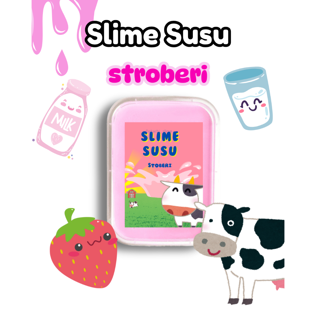 Jual Susu Slime Stoberi 200ml By Dakachi Slime | Shopee Indonesia