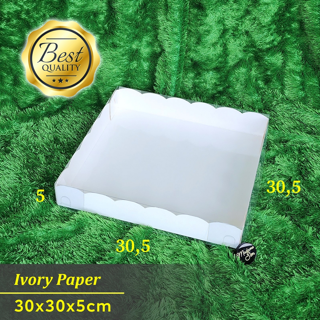 Jual BOX MIKA PUTIH - DUS IVORY - KOTAK BROWNIES 30x30x5 (ISI : 10 PCS ...