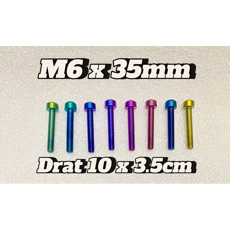 Jual Baut Titanium M6 X 35mm Head Smal Kepala Kecil Small Hwad Baut ...