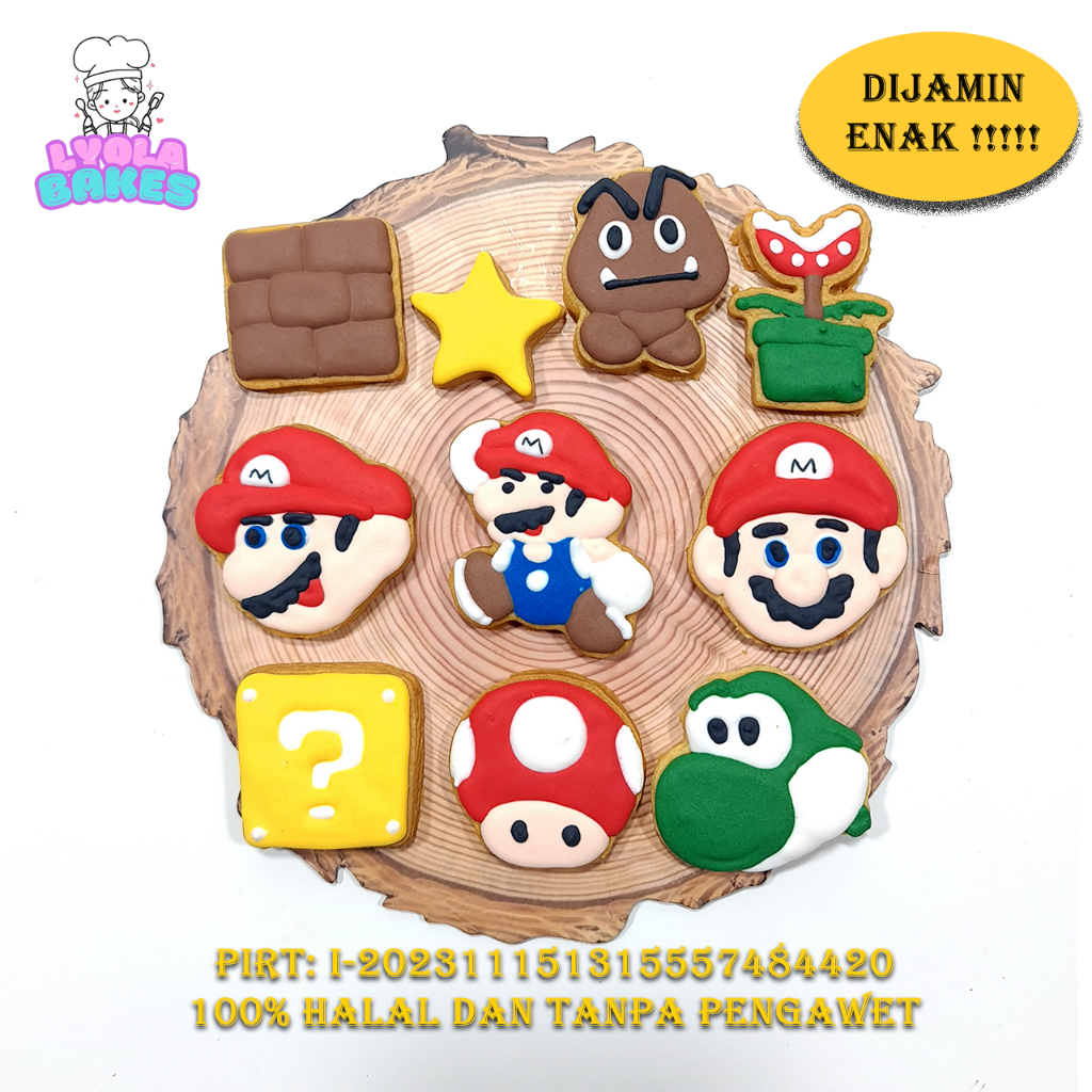 Jual Cookies Super Mario Bross 10pcs Kukis Mario Bross ukuran cookies ...
