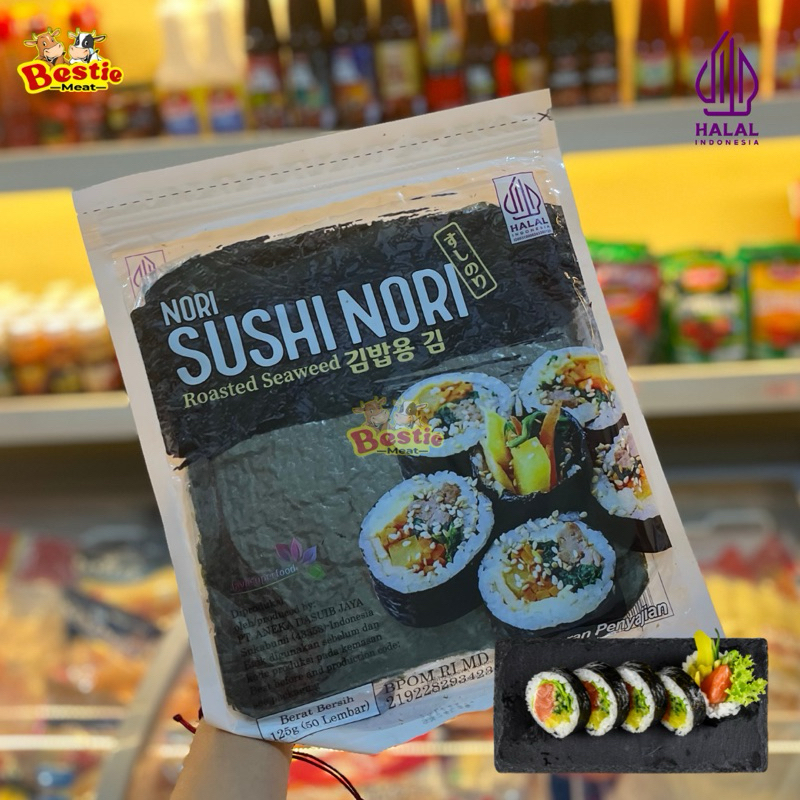 Jual JSF Nori Sushi Kimbab Roasted Seawed Halal Isi 50 Lembar | Shopee ...