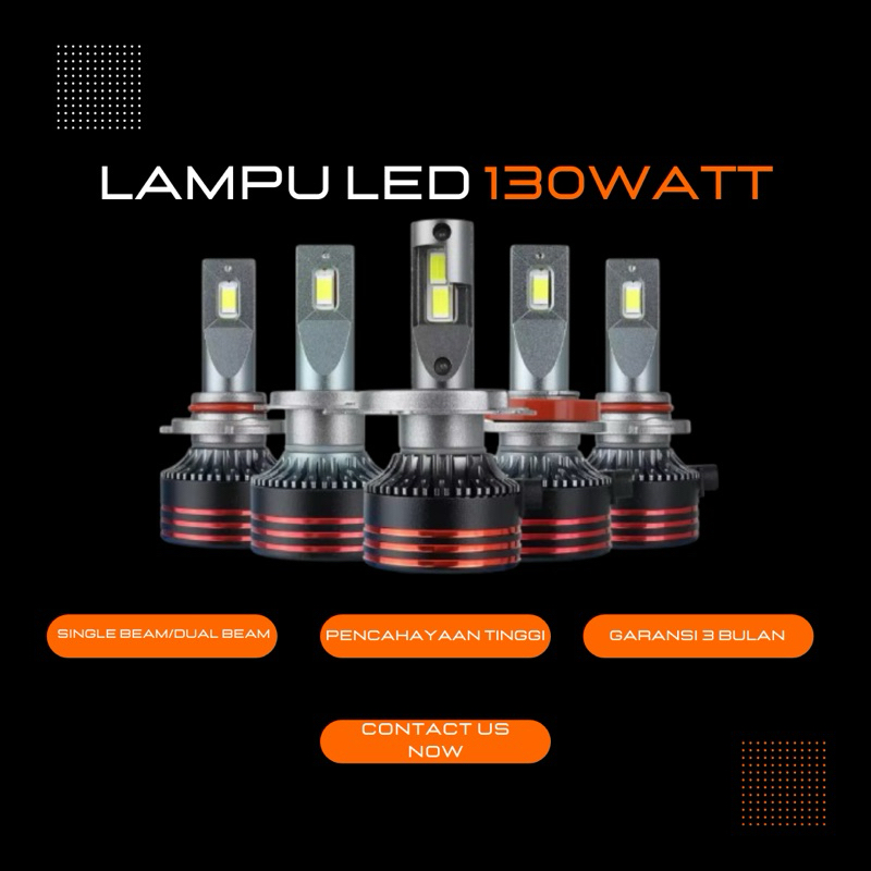 Jual [2PCS] LAMPU LED HEADLAMP FOGLAMP MOBIL 1WARNA 130WATT/PASANG H4,H11,H8,H9,H16,HB3,HB4 ...