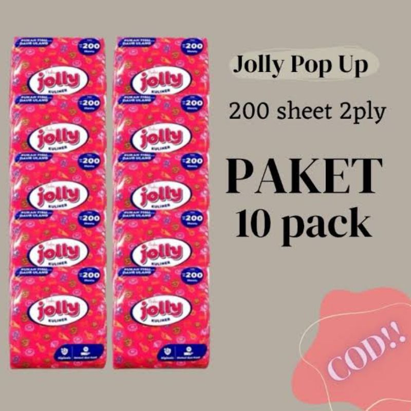 Jual Tissue Tisu JOLLY Pop Up 200sheet 1 pack isi 10pcs | Shopee Indonesia