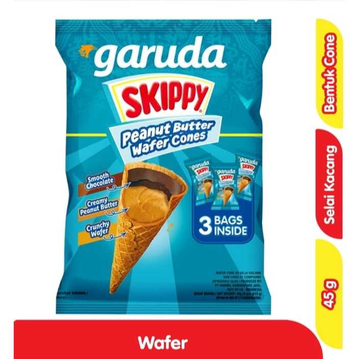 Jual Garuda Skippy Peanut Butter Wafer Cones 45g Garuda Skippy Wafer ...