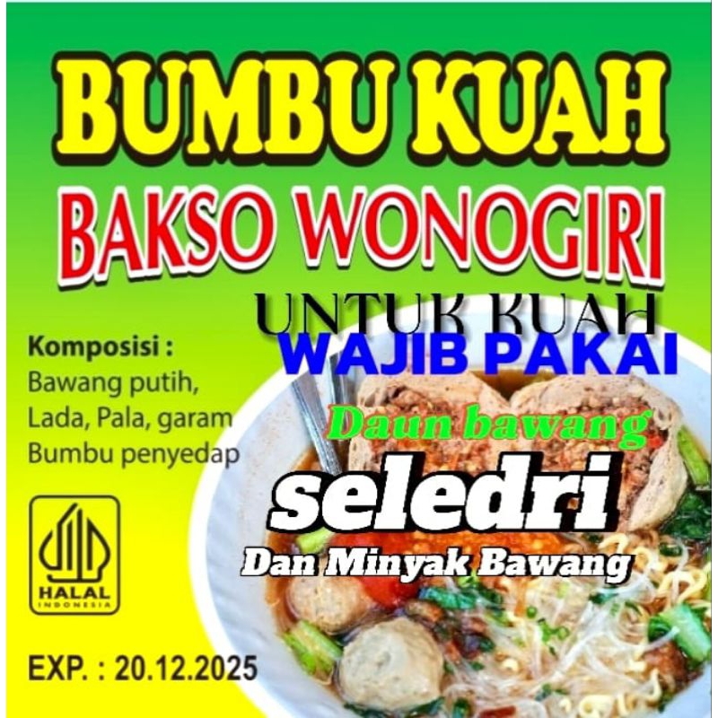 Jual BUMBU KUAH BAKSO WONOGIRI 1KG ORI,BUMBU KUAH BAKSO,BUMBUKUAH BAKSO INSTAN | Shopee Indonesia