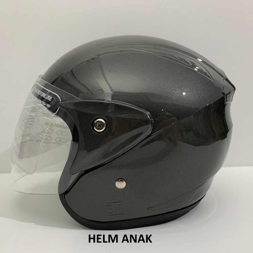 Jual Helm Anak CRX (ANAK) NV-1 Kop - 1 Kaca Helmet Polos Solid SNI Kaca ...