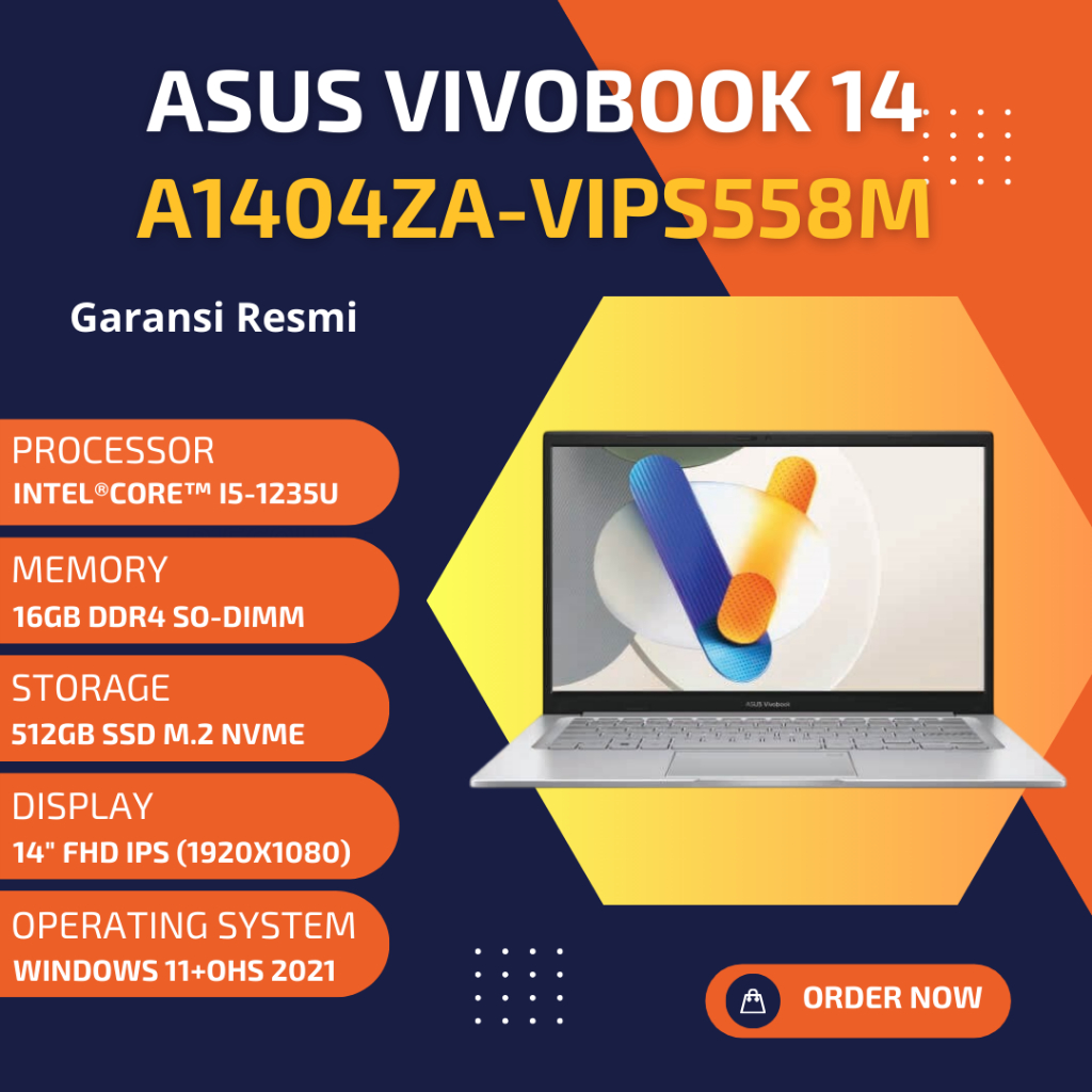 Jual Asus Vivobook 14 A1404ZA-VIPS558M [i5-1235U | RAM 16GB | SSD 512GB ...