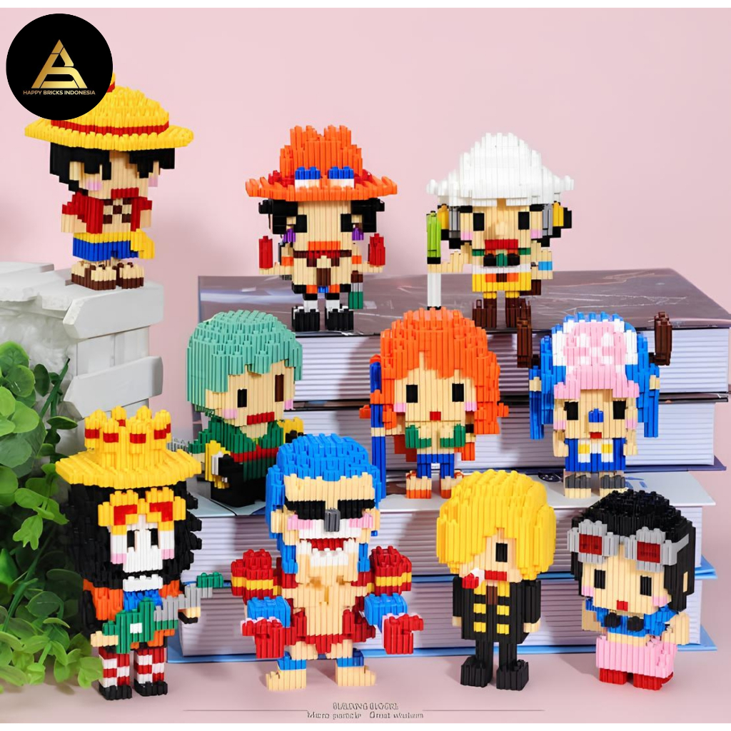 Jual HAPPY BRICKS Nano Block Anime One Piece Mainan Balok Susun Edukasi ...