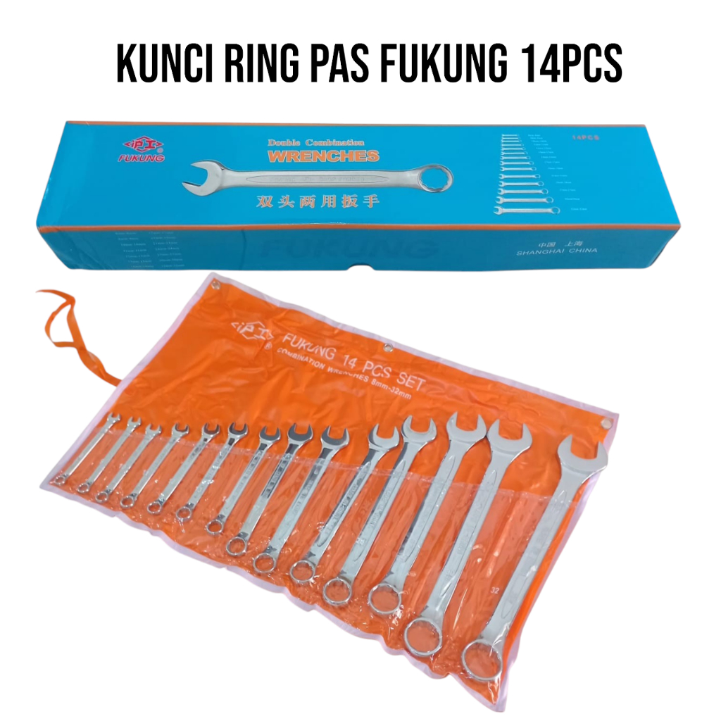 Jual FUKUNG ORIGINAL / kunci ring pas set 8-32 FUKUNG 14 pcs | Shopee ...