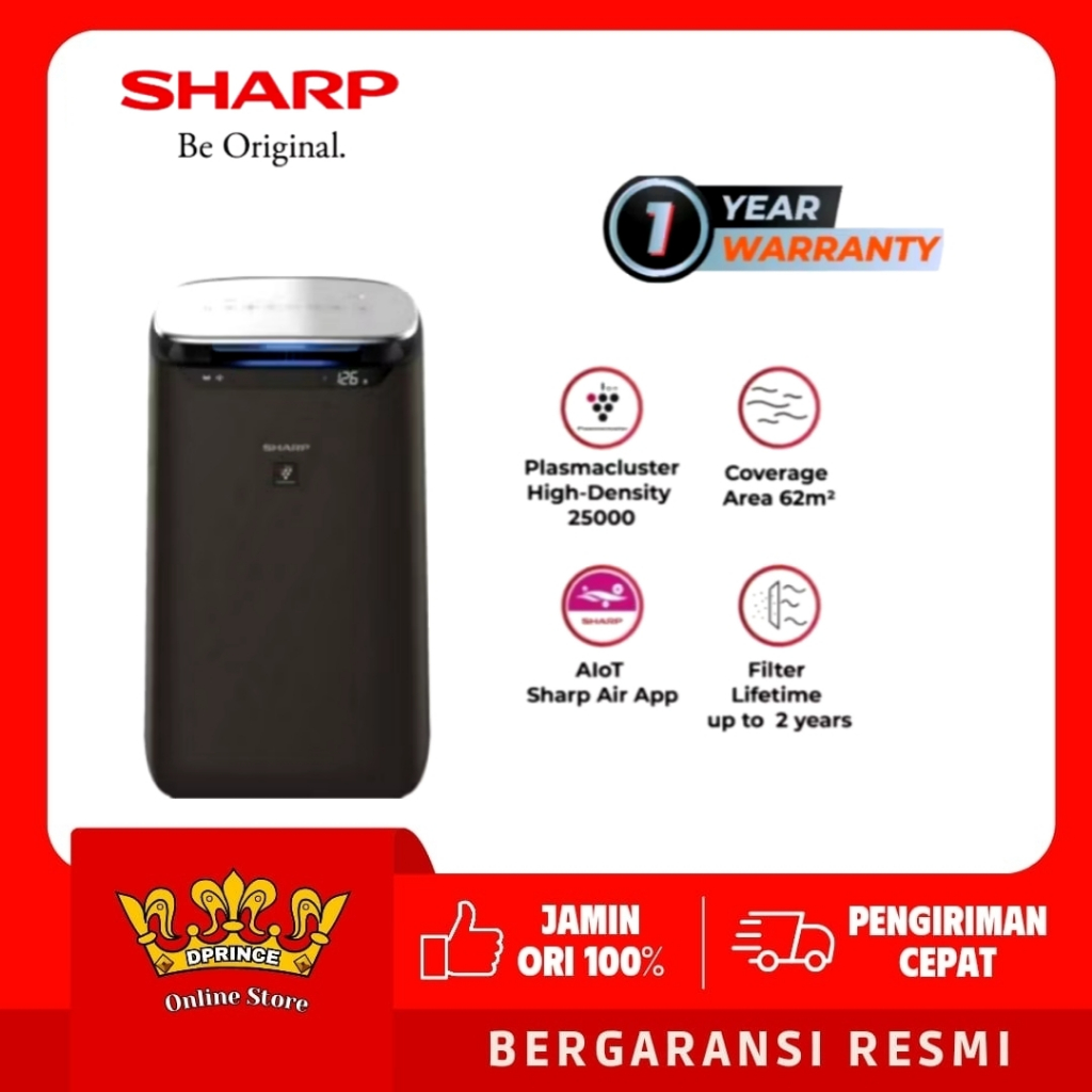Jual SHARP AIR PURIFIER FP-J80Y-H [Cover 62 m²]Smart Operation with AIot | Shopee Indonesia