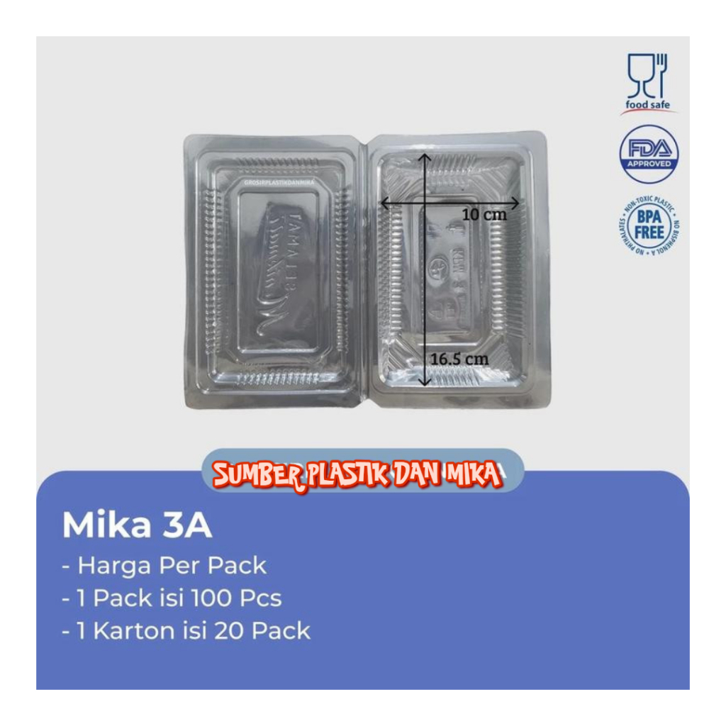 Jual [ ISI 100 PCS ] MIKA PLASTIK KUE 3A / MIKA 3A Bening / Mika Kue 3x ...