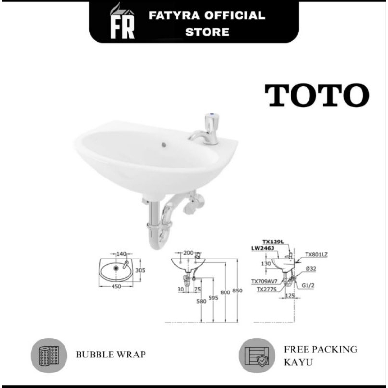 Jual Paket komplit wastafel Toto LW 246 J | Shopee Indonesia