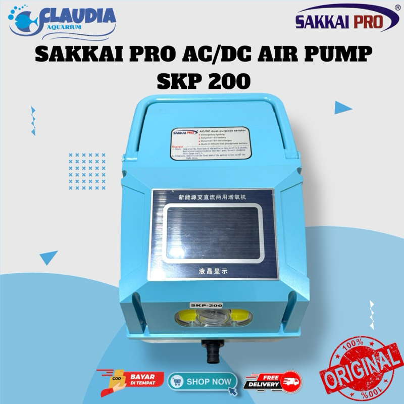 Jual Mesin Pompa Udara Aerator Kolam ACDC AC DC SAKKAI PRO SKP 200 ...