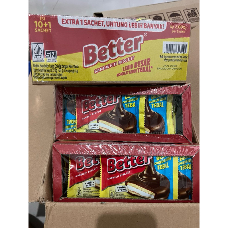 Jual BETTER SANDWICH BISKUIT 10 GRATIS 1 | Shopee Indonesia