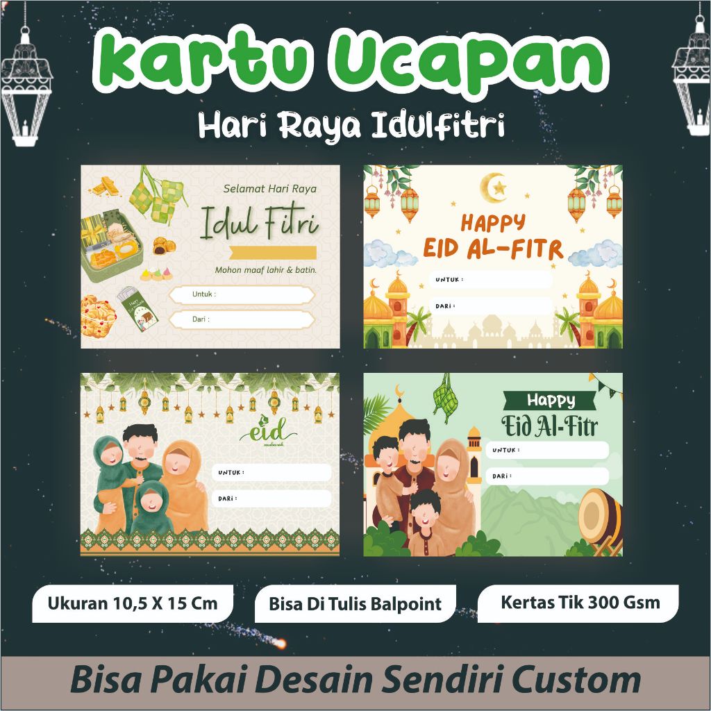 Jual GRETING CARD Kartu Ucapan Lebaran Parcel Hari Raya Idul Fitri Ied ...