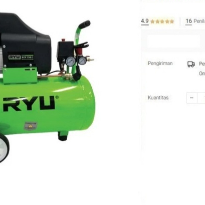 Jual Compressor RYU 2.5 HP 50 L RCP250-1 Kompresor Angin RCP 250-1 2,5hp | Shopee Indonesia