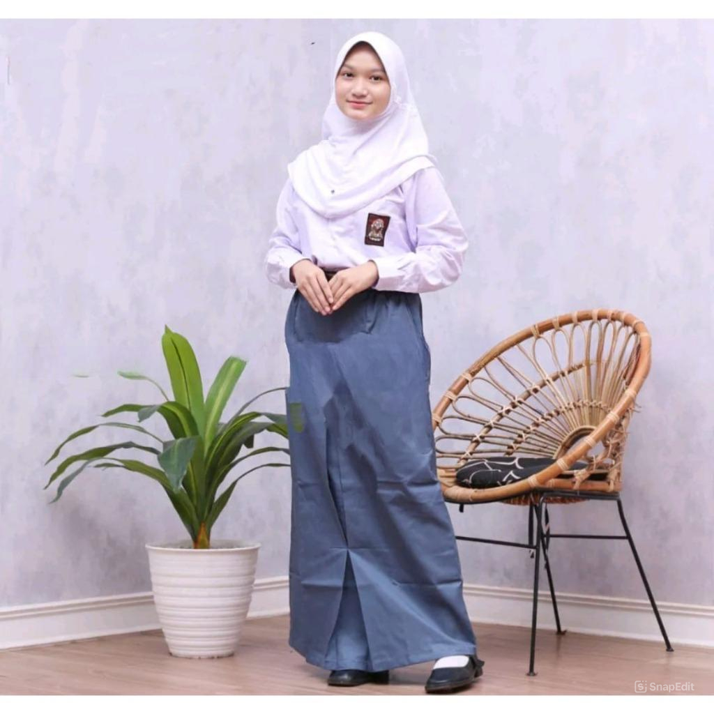 Jual Rok SPAN BELAH TENGAH Rempel Depan Sekolah Kerja Putih Hitam Abu ...