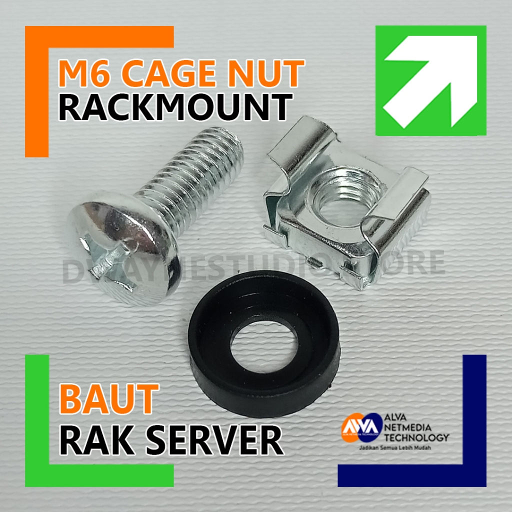 Jual SET M6 Cage Nut Rackmount / Baut dan Mur Hard Case / Baut Rak ...