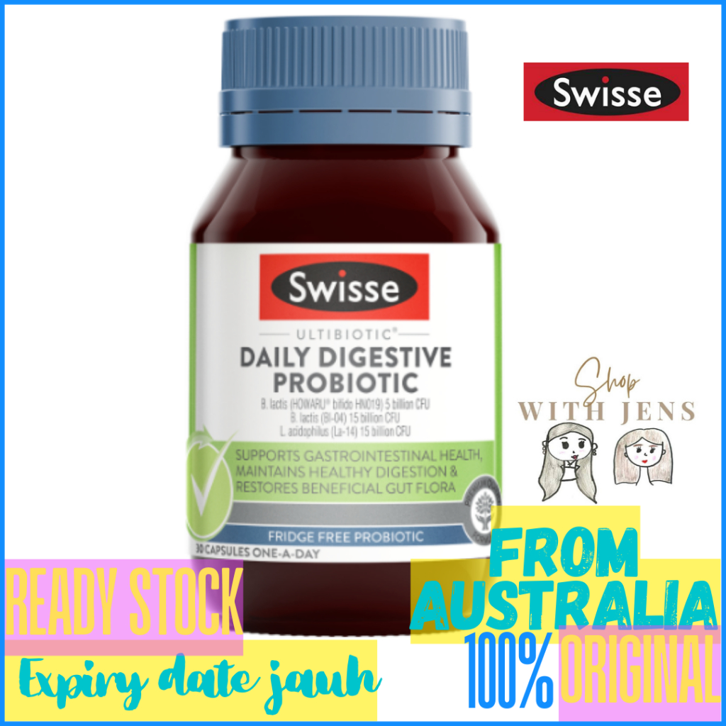 Jual Swisse Ultibiotic Daily Digestive Probiotic Capsules 30 pack Untuk ...