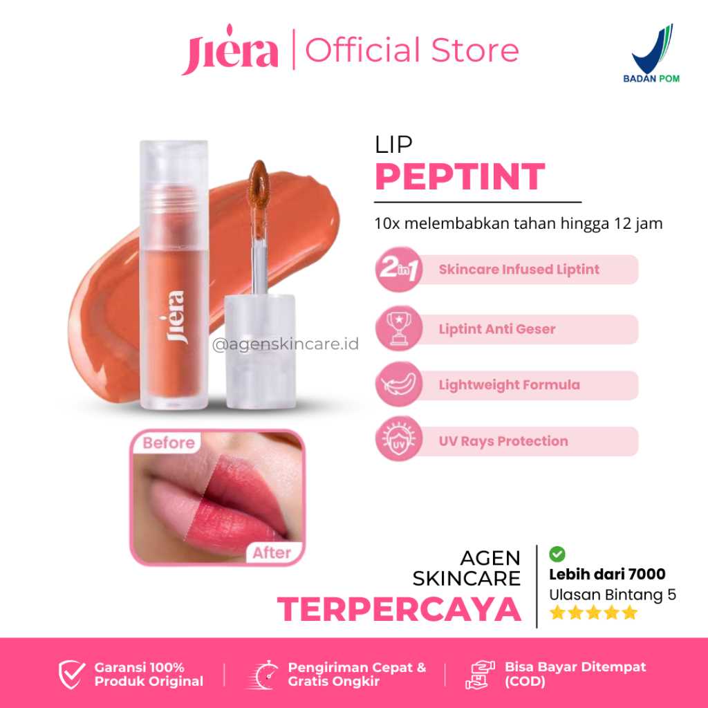 Jual JIERA Lip Peptint | Shade 0.1 Saffron Ale - Lip Tint Peptide ...
