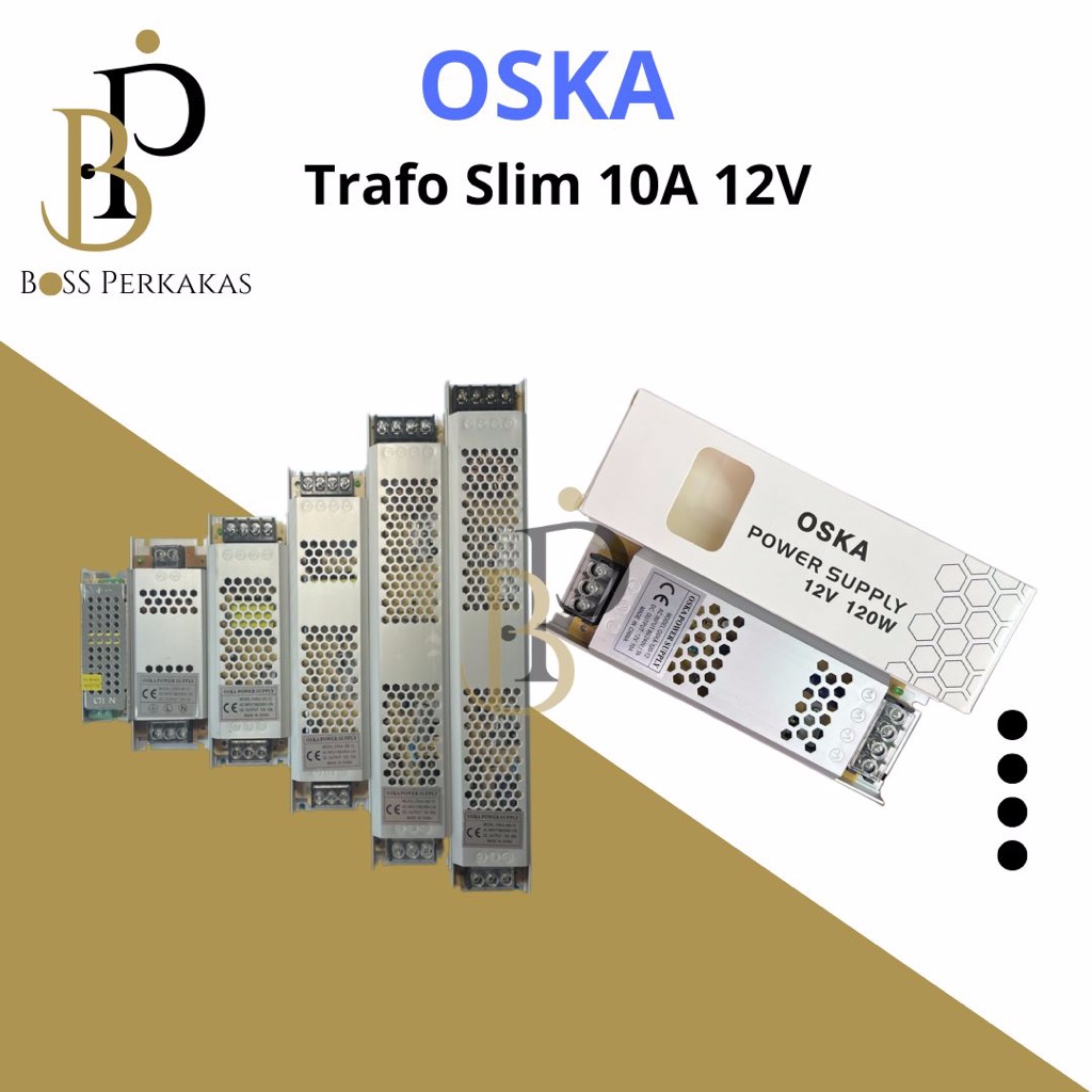 Jual Trafo Slim Adaptor Power Supply Oska 10A 12V // Trafo Slim 10A 12V Oska | Shopee Indonesia
