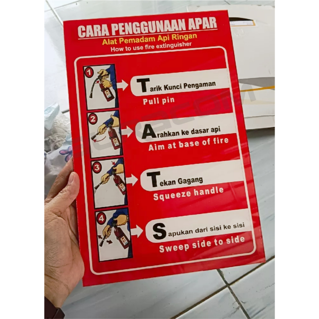 Jual Newww Sign Akrilik Cara Penggunaan APAR B18 | Shopee Indonesia