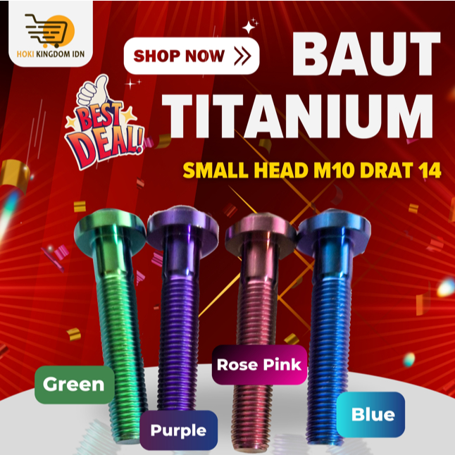 Jual Baut Titanium Big Head M10 x 10 15 20 25 30 35 40 45 50 60 Drat 14 ...