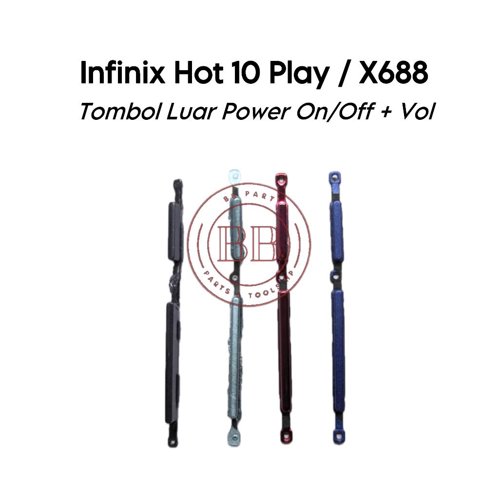 Jual Tombol Luar 1 Set Power On Off Volume Infinix Hot 10 Play / X688 - Button O/F Vol | Shopee ...