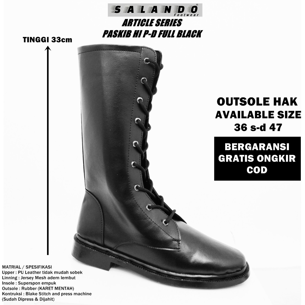 Jual SALANDO Sepatu Boots Paskibra Sepatu Paskibra Pria & Wanita Sepatu ...