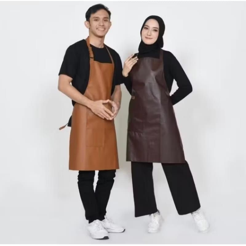 Jual Celemek Masak Kulit sintetis waterproof / Celemek apron Anti Air ...
