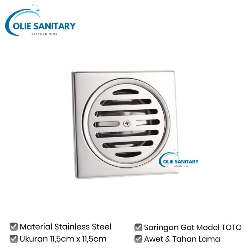 Jual Saringan Got Stainless Steel / Floor Drain Model TOTO / Saringan Kamar Mandi | Shopee Indonesia