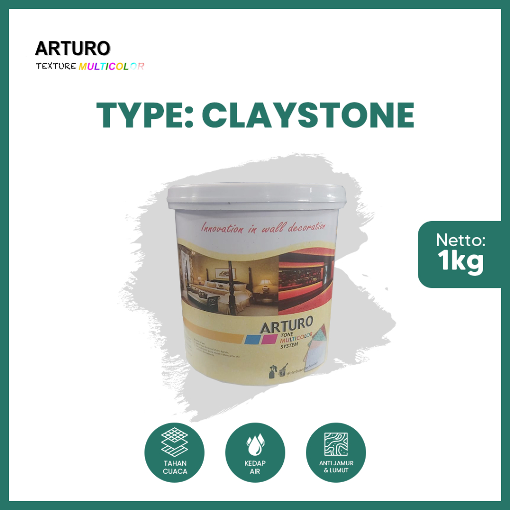 Jual ARTURO Cat Texture Type Arturo Claystone 1KG (KLG) – Cat Dinding ...