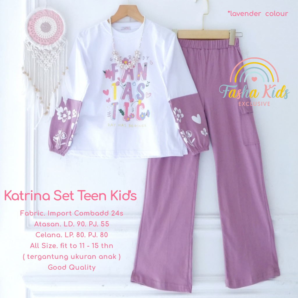 Jual Katrina Set Teen Ori Fasha Kids // Baju Setelan Anak Perempuan Usia 11-15 Tahun Terbaru ...