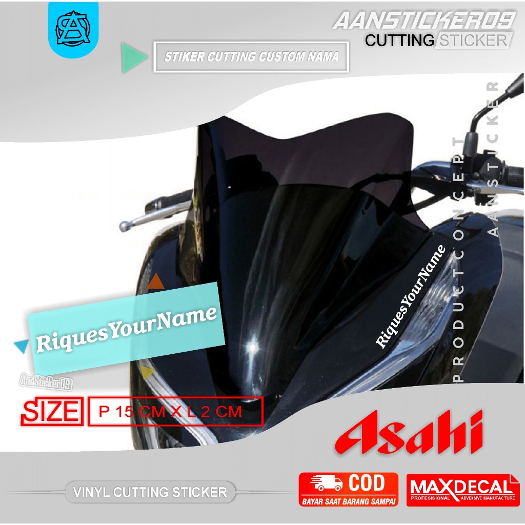Jual Stiker Custom Nama - Sticker Cutting RIQUES Suka suka Nama Sendiri ...
