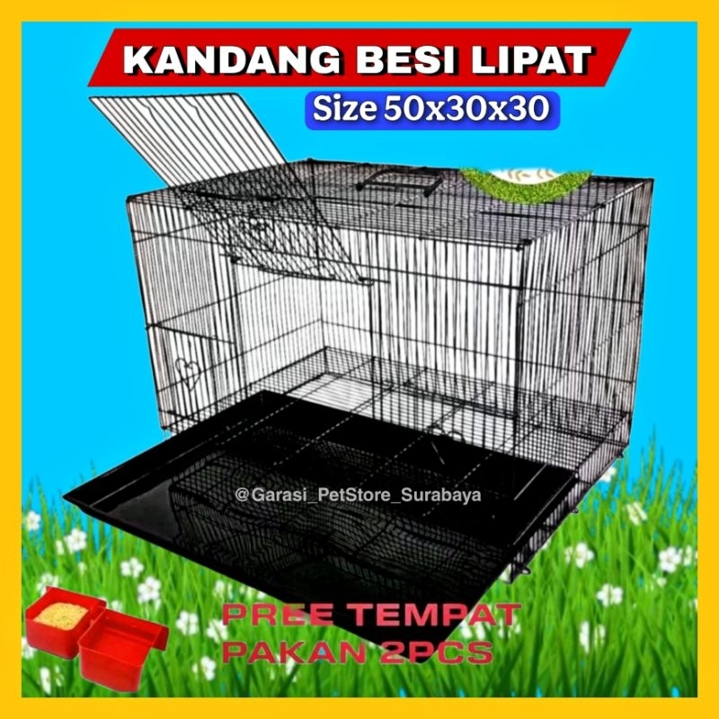 Jual GPSS- Kandang Besi Lipat 50x30x30 Kandang Kucing Kitten Kandang ...