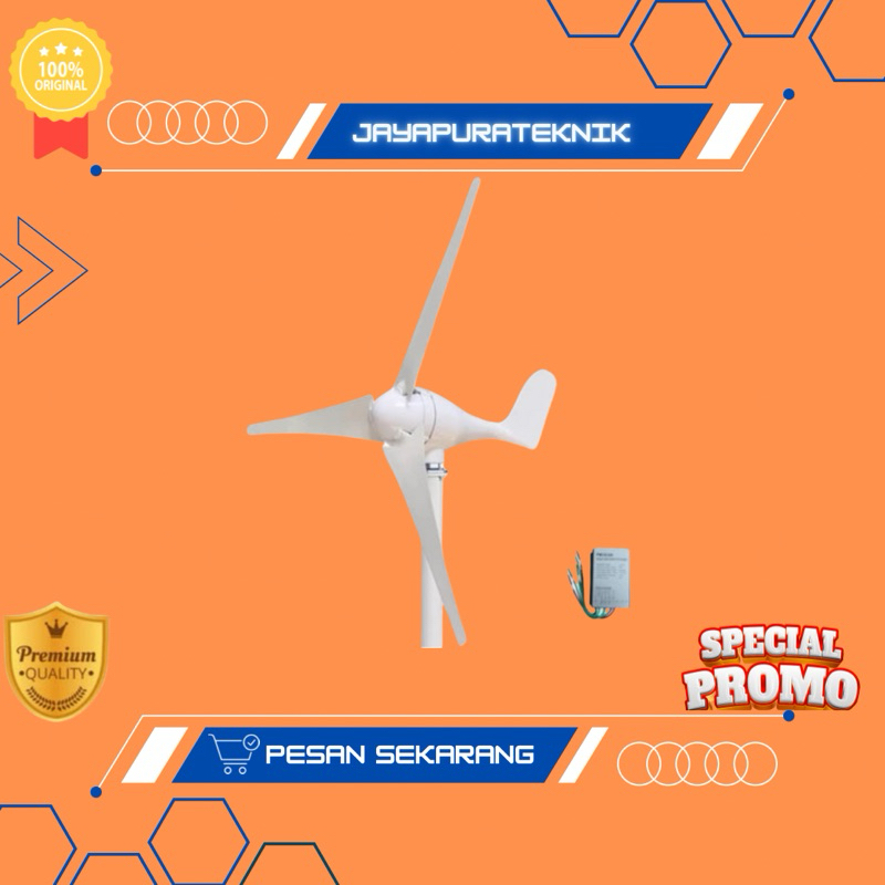 Jual Wind turbine generator 400W 24V 3 blades with Controller complete ...
