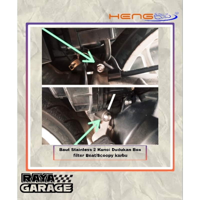 Jual Baut Stainless dudukan box filter Beat/Scoopy karbu (1pcs ...