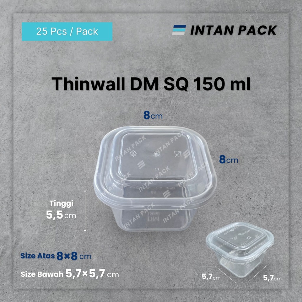 Jual Thinwall KOTAK SQUARE 150 ml DM SQ ( 25 pcs ) | Shopee Indonesia