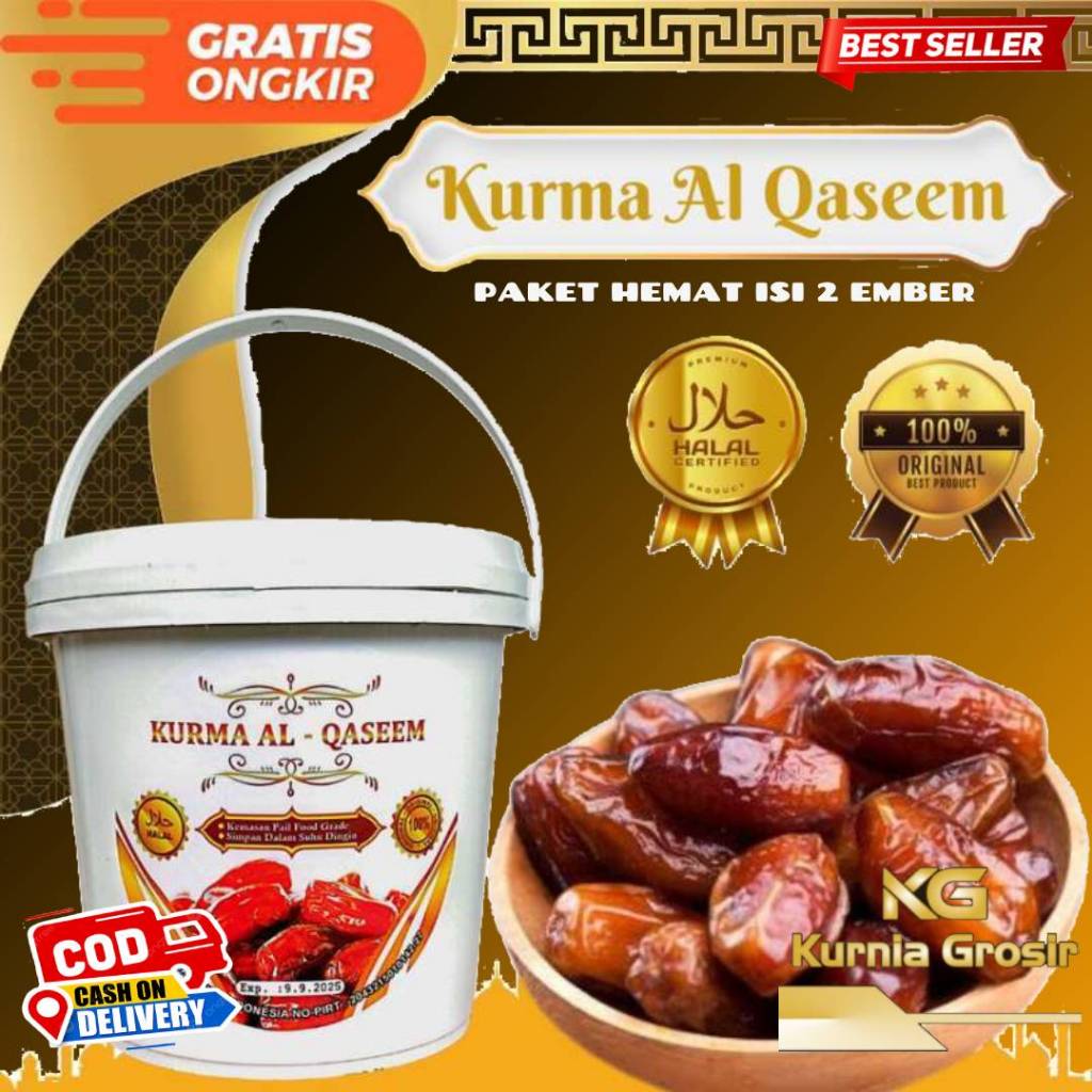 Jual Promo 2 Pcs Kurma Al Qaseem El Qaseem Ember 500gr Paket 2 Ember ...