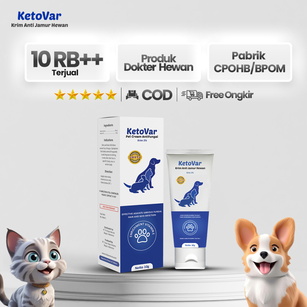 Jual Ketovar Obat Krim Jamur Untuk Kucing Anjing | Shopee Indonesia