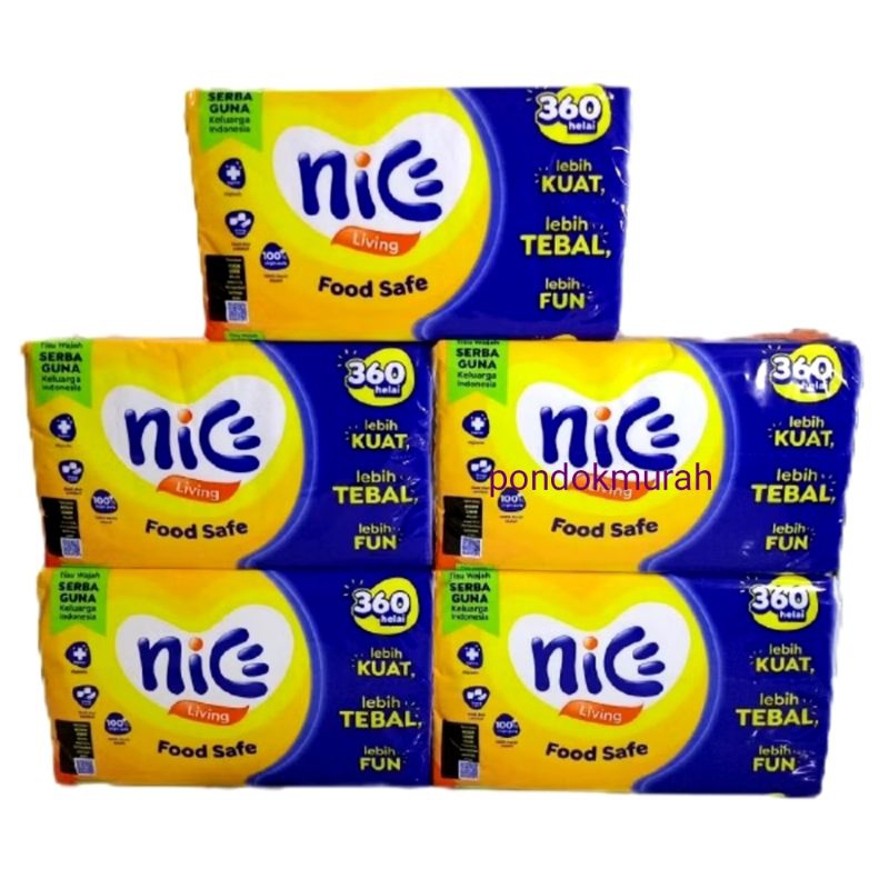 Jual TISSUE NICE 180 SHEETS 360 PLY || PAKET 5 PCS | Shopee Indonesia
