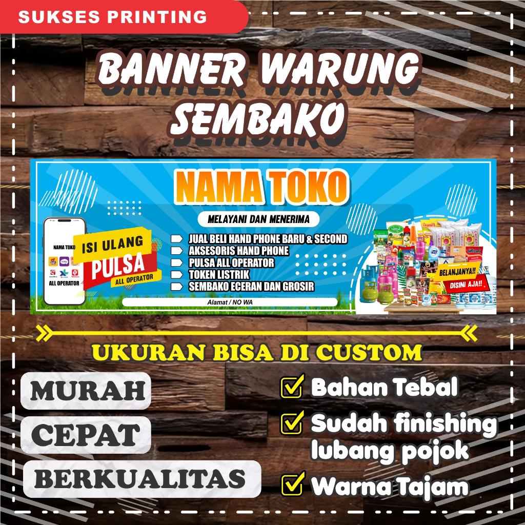 Jual Spanduk / Banner Toko Kelontong / Sembako - UKURAN CUSTOM | Shopee Indonesia