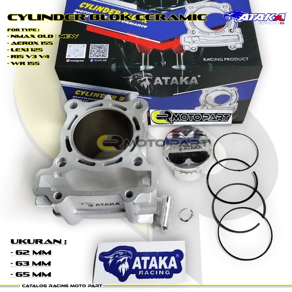 Jual ATAKA RACING Blok Forging Piston Ceramic 62 63 65mm Nmax Old New ...