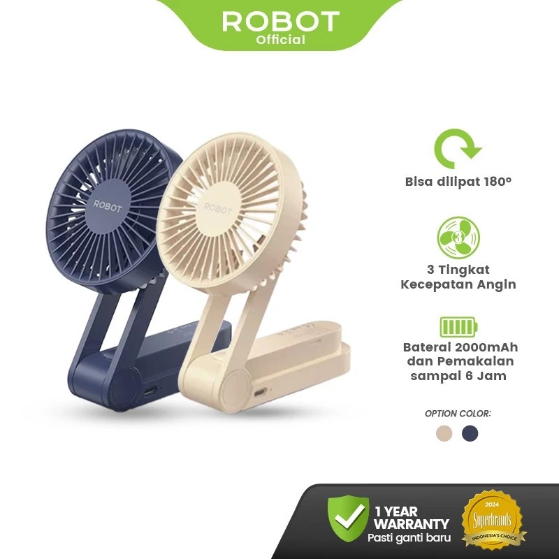 Jual ROBOT Kipas Angin Mini Fan Portable with Stand holder phone Kipas ...