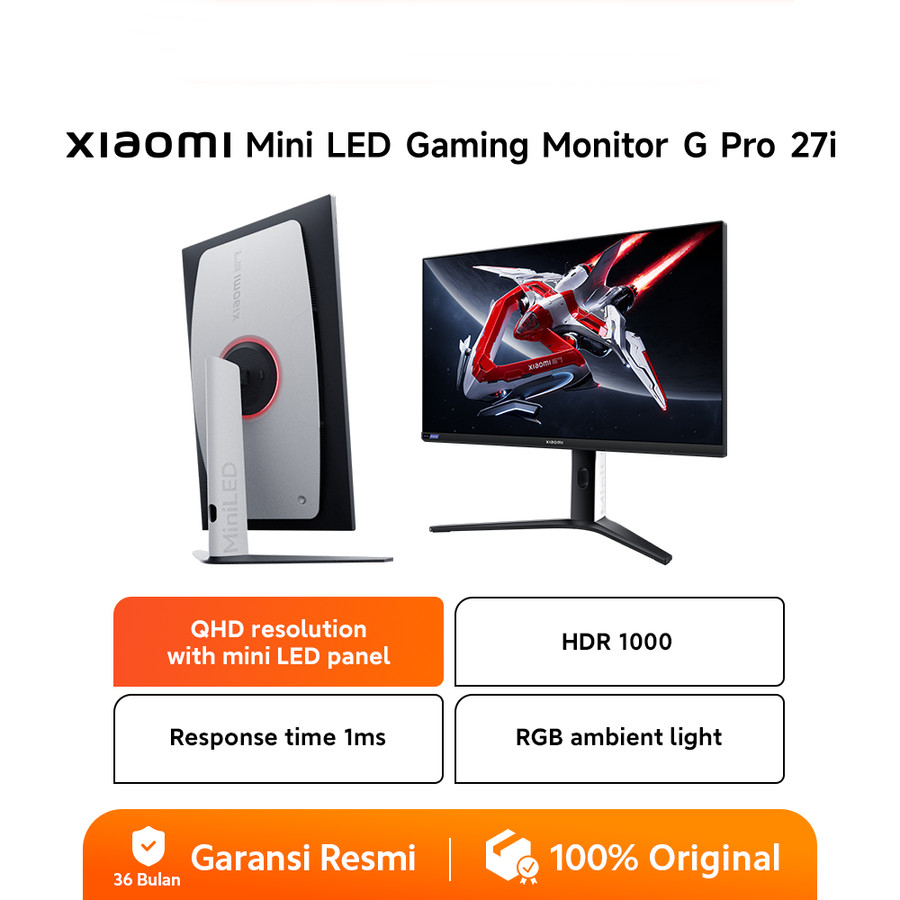 Jual Monitor Mini LED Xiaomi G Pro 27i 27" Fast IPS 1440p QHD 2K 180Hz ...