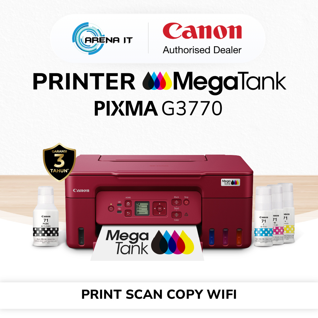 Jual Printer Ink Tank CANON PIXMA G3770 RED - Print Scan Copy Wifi ...